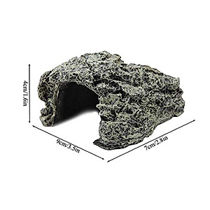 TOPINCN Fish Hiding Cave Aquarium Non-Toxic High Simulation Crawling Turtle Reptile Basking Hide Habitat Tank Decoration Ornament(Small)