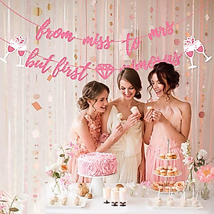 Bachelorette Party Decorations, But First Mimosas Banner Bridal Shower Decorations Rose Gold Mimosa Bar Sign Banner Party Decorations Birthday Wedding Centerpieces