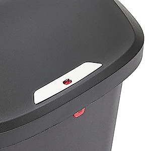 Amazon Basics Tall Kitchen Plastic Rectangular Trash Can with Steel Pedal, Black, 50 Liters