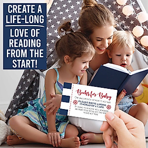 25 Baby Shower Book Request Baby Shower Guest Book Alternative - Nautical Baby Shower Invitation Inserts, Books For Baby Shower Request Cards, Bring A Book Instead Of A Card, Baby Shower Book Request