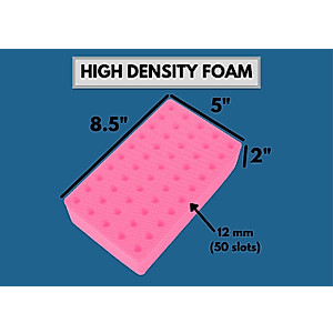 Polar Whale 10 Test Tube Racks Pink Foam Storage Rack Organizer Stand Transport Holds 50 Tubes Each Fits up to 12mm Diameter Tubes