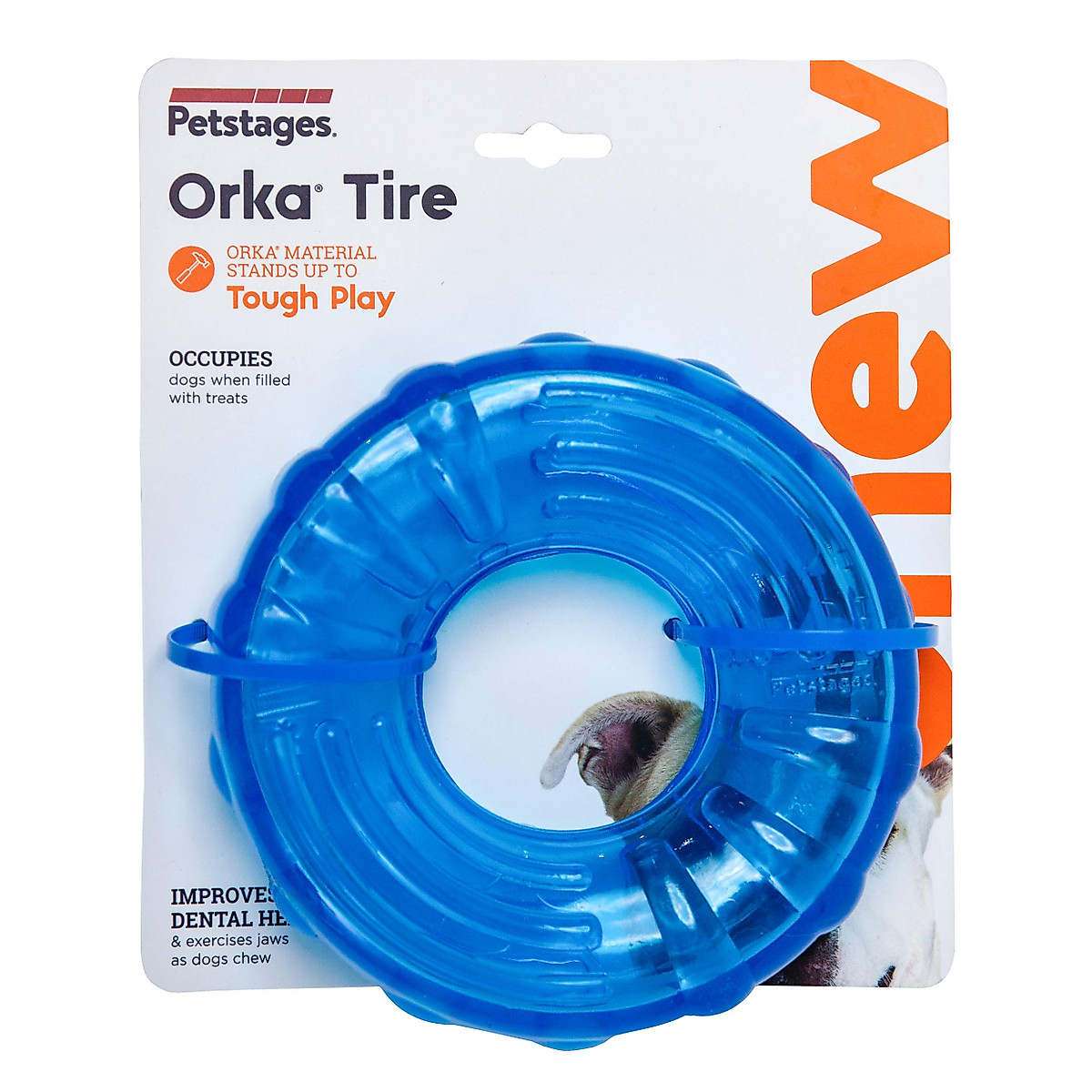 Petstages Orka Tire Royal Blue Treat-Dispensing Dog Chew Toy