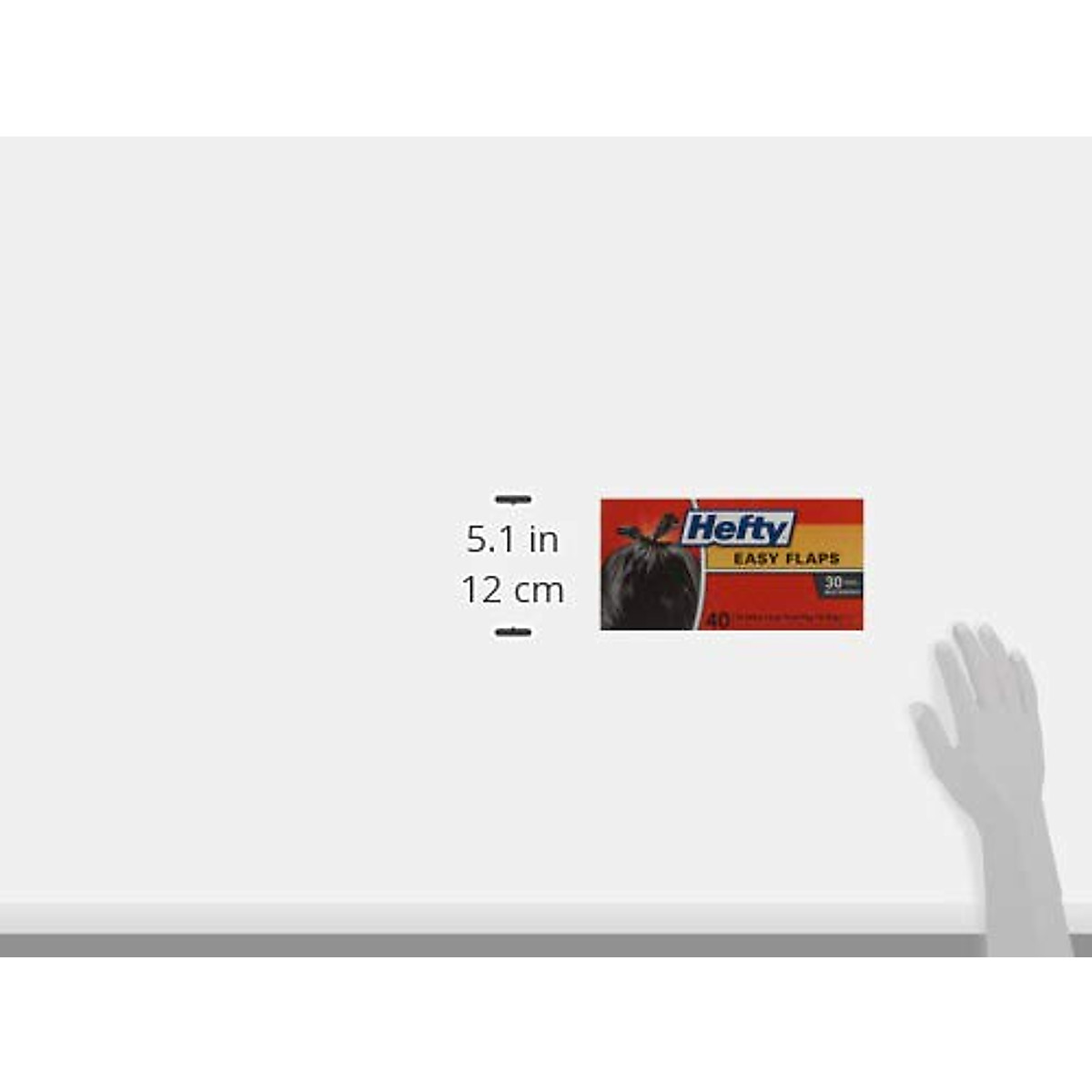 Hefty Easy Flaps Multipurpose Large Trash Bags, Unscented, 30 Gallon, 40 Count