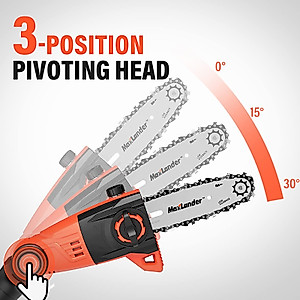Pole Saw 8-Inch Cordless Pole Saws for Tree Trimming and 18-Inch Pole Hedge Trimmer 2-in-1, 15-Feet MAX Reach, 16ft/s Speed, Auto Oiling Pole Chainsaw with 20V 2.0Ah Battery & Charger