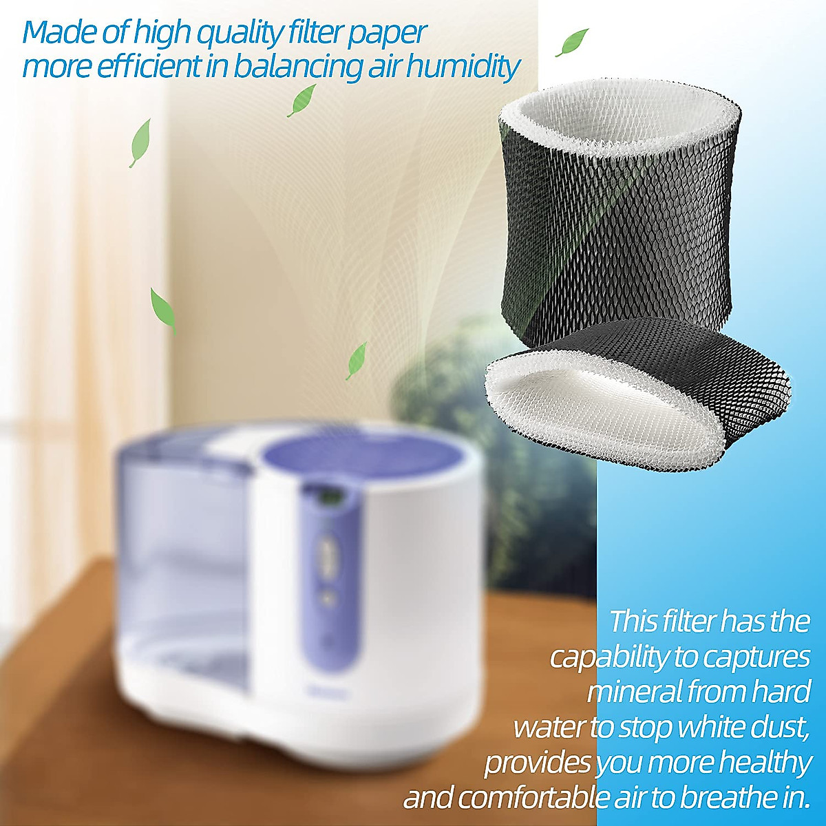 ANTOBLE Humidifier Filter Wick Replacements for Holmes HWF65 HWF65PDQ-U, Replace Part # HWF65CS Filter C - 2 Pack