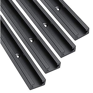 Hot Favorable Aluminum 48" T-Track for Woodworking –Double Cut Profile Universal with Predrilled Mounting Holes -Woodworking and Clamps-Fine Sandblast Black Anodized 4PK