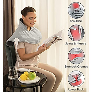 GENIANI Heating Pad for Neck and Shoulders, Large Heated Pad for Neck Pain, Shoulder Heating Wrap with 4 Auto Shut-Off, 6 Heat Settings, Gifts for Women & Man, Gifts, Dad, Pein Relief - 22"x24"