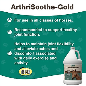 NaturVet ArthriSoothe-Gold Advanced Equine Glucosamine Joint Supplement Formula for Horses, Liquid, Made in The USA with Globally Source Ingredients 1 Gallon