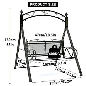 HSHBDDM Patio Swing Chair Outdoor Patio Swing Chairs Outdoor Porch Swing Outdoor Swing Chairs Waterproof and Sun-Proof for Patio Garden Poolside Yard White