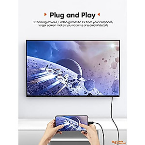 CableCreation USB C to HDMI Cable for Home Office 6ft, USB 3.1 Type C to HDMI 4K, Thunderbolt 3/4 Compatible with Galaxy S23/ S22/ S20, MacBook Pro/Air M1, iPad Pro 2021/2020, Surface Book 2, XPS 15