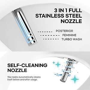 VOVO STYLEMENT TCB-8200SA Smart Bidet Toilet for bathrooms, Elongated One Piece Toilet with Auto Open/Close Lid, 1.12 GPF, Auto Dual Flush, ADA Chair Height, Heated Seat, Made in Korea