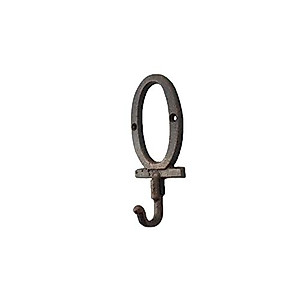 Handcrafted Nautical Decor Rustic Copper Cast Iron Letter O Alphabet Wall Hook 6"