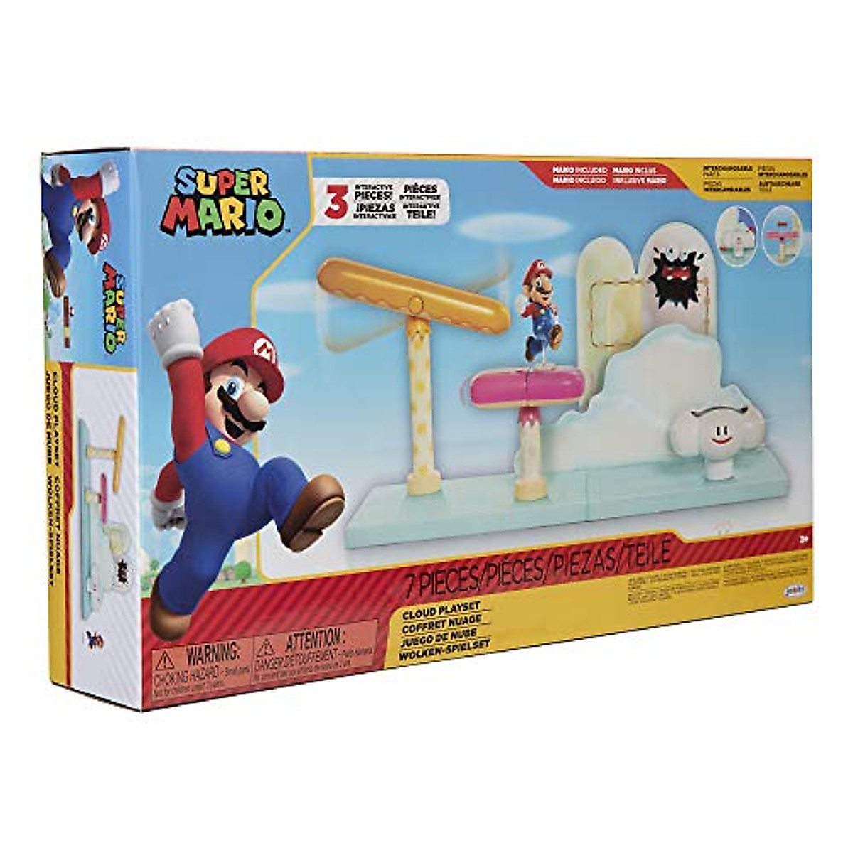 Super Mario Cloud World Diorama Set with 2.5" Running Mario Action Figure