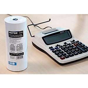 Victor 7050 Compact White Paper Rolls for Handheld and Portable Printing Calculators/Adding Machines/Ink Print Cash Registers 2.25” W x 150' FT (3-Pack)