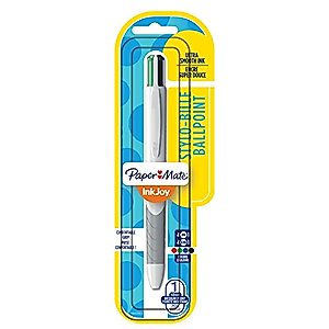 Paper Mate InkJoy Quatro Retractable Ballpoint Pen, Medium Point, Business Ink Colors, 1 Pack (1945903), Packaging may vary
