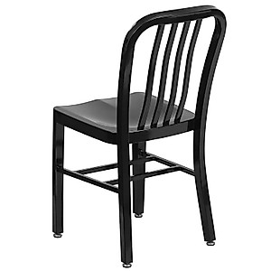 Flash Furniture Commercial Grade Black Metal Indoor-Outdoor Chair