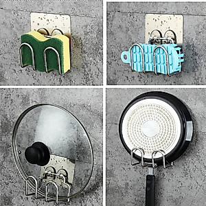 chenyesun 2 PCS of Wall Mount Pot Lid Holder ,Stainless Steel Stainless Steel Pot Pan Lid Cover Cutting Board Holder, Pan Lid Organizer Pot Hangers for Kitchen ,Bathroom, Cabinets