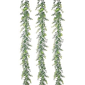 1Packs 5.91ft Artificial Garlands Greenery Garlands Vines Faux Hanging Plants for Wedding Table Arch Wall Party Home Decor 10 Wire Wreath