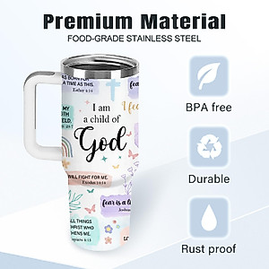 Christian Gifts for Women God Tumbler 40oz Child of God Gifts Coffee Travel Cup - Inspirational Religious Birthday Catholic Spiritual Gift for Sister Friends, Baptism Confirmation Gift for Girls