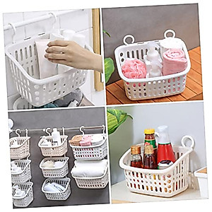COLLBATH 2pcs Plastic Bathroom Hanging Basket Hanging Shower Caddy Hangable Bathroom Storage Basket Bathroom Shelf Organizer Bathroom Storage Rack Draining Basket Mesh Basket Plastic Pp