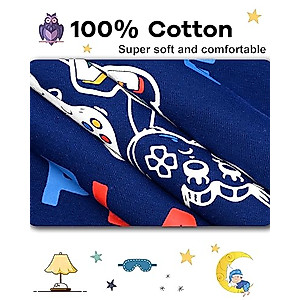 KOBERO Boys Pajamas Size 7 Long Sleeve Pjs for Boys 7t 100% Cotton Pj Sets Kids Sleepwear Child Gaming Themed Jammies Spring Clothes Medium, 6-7 Years Old