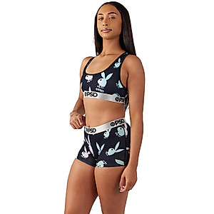 PSD Women's Playboy Glow Boy Shorts, Black, XL