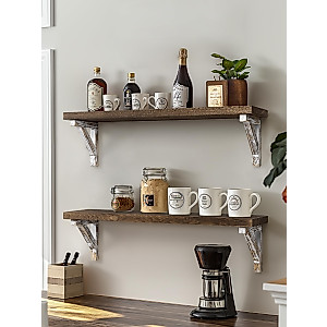 Gronda Bathroom Wall Shelves Over Toilet, 24 Inches Floating Shelves for Wall Rustic Farmhouse Wood Bathroom Shelf Hanging Storage Rack