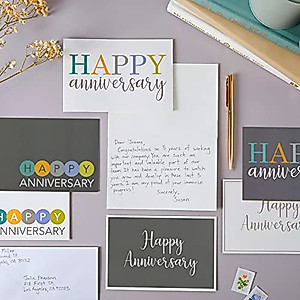 Juvale 36 Pack Happy Anniversary Cards with Envelopes for Work, Wedding, Employees, 6 Designs (Blank Inside, 4x6 In)