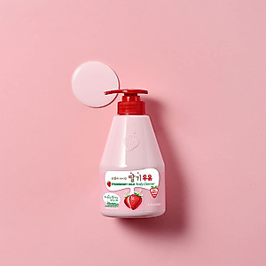 WELCOS KWAILNARA Strawberry Milk Body Wash – Korean Body Cleanser with Strawberry Extract for Hydrated, Smooth Skin, 560 g / 19.75 oz.