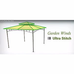 Garden Winds Open Box - 8 x 5 Bamboo Look BBQ Gazebo Replacement Canopy Top Cover - RipLock 350
