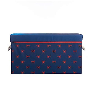 Marvel Spiderman Collapsible Toy Storage Bench and Ottoman, 14.5" H x 14.5" D x 25" L