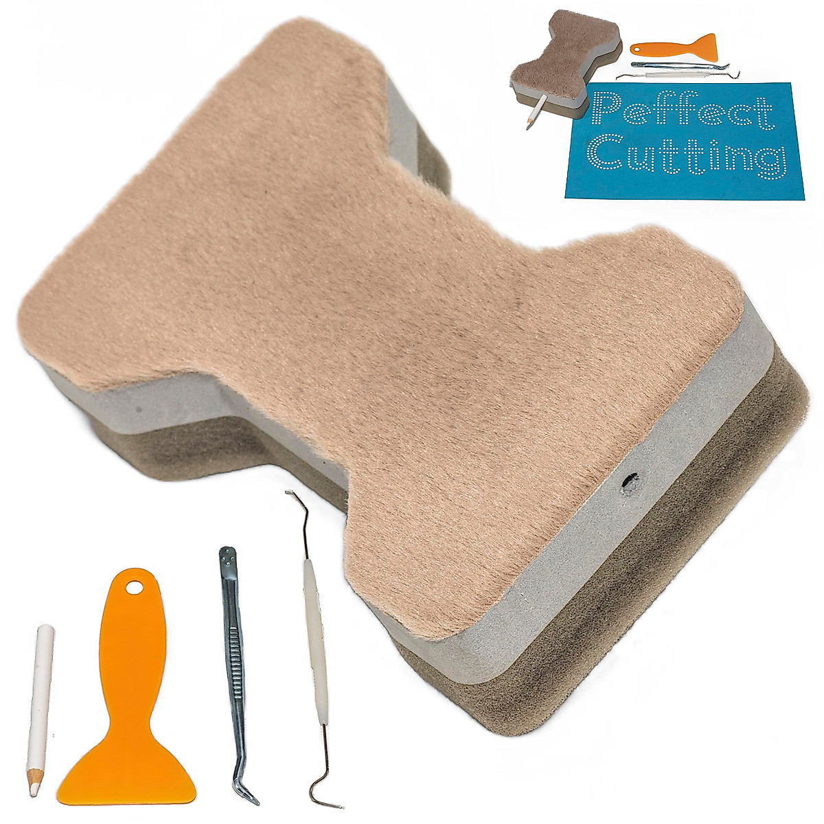 GLOCTO Rhinestone Brush Tool to Spread Rhinestones for Rhinestone Templates Stencil Magic Sticky Flock Rhinestone Flock