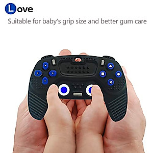 Teething Remote Control for Baby with Pacifier Clip, Funny Teethers for baby for Baby Girl Or Boy,Teething Toys for Babies 3-6 6-12 Months(Black)