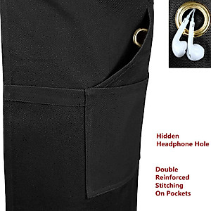 Aiden Brothers Work Apron with Large Pockets - Cotton Canvas - For Men, Women, 27"X31"