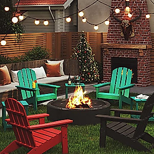 Greesum Outdoor Painted Adirondack Chair for Patio Garden, Backyard Deck, Fire Pit & Lawn, Black