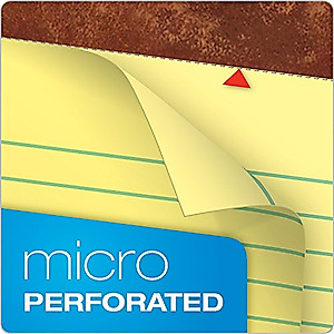TOPS The Legal Pad Writing Pads, 5" x 8", Jr. Legal Rule, Canary Paper, 50 Sheets, 5 Pack (75017)