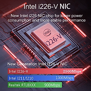 Kikusenko Firewall Micro Appliance, 6 Ports Inter i3 N305 Octa Core Mini PC, Inter I226-V 2.5G NIC, Support AES-NI Router PC VPN Barebones, 16GB RAM 256GB SSD