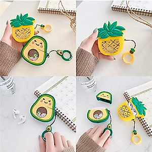 Oqplog for AirPod Pro 2019/Pro 2 Gen 2022 Case Protective Soft Silicone Cute Cover for Teens Girls Kids Air Pods Funny Fruit Quicksand Shiny Skin Accessories Cases for Airpods Pro-Bling Pineapple