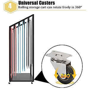 YLLFFLL Gym Workout Organizer, Yoga Studio Storage Cart, 5 Tier Movable Yoga Mat Storage Rack with Wheels, Yoga Fitness Equipment Accessories (Size : 100x37x160cm)