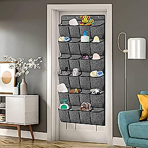 Ainichi Over Door Shoe Organizer - Over Door Hanging Shoe Holder with 24 Large Pockets & 4 Metal Hooks - Household Shoe Holder Bag Hanger for Closet Door Wall Storage