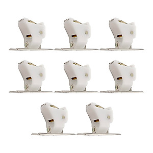 Amazing Drapery Hardware Large White Roman Shade Cord Lock with Dual Brass Wheels - Holds up to 5 Lift Cords, Suitable for Roman and Pleated Shades - 8-Pack