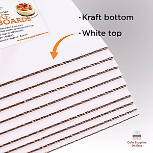 10"x14" Rectangle White, Waxed Greaseproof Finish, Board Cardboard, Sturdy Corrugated CakeBoard, Pack of 25