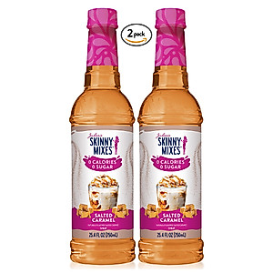 Jordan's Skinny Syrups Salted Caramel, Sugar Free Flavoring Syrup, 25.4 Ounce Bottle (Pack of 2)