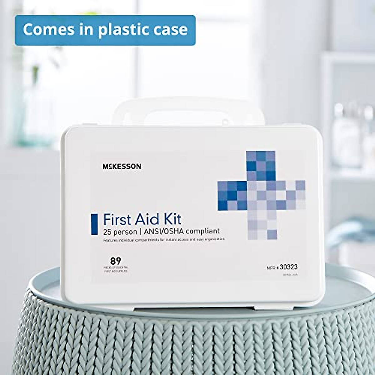 McKesson First Aid Kit for Office, School and Home, Wall Mounted, 87 Pieces, 25 Person, 6 Count
