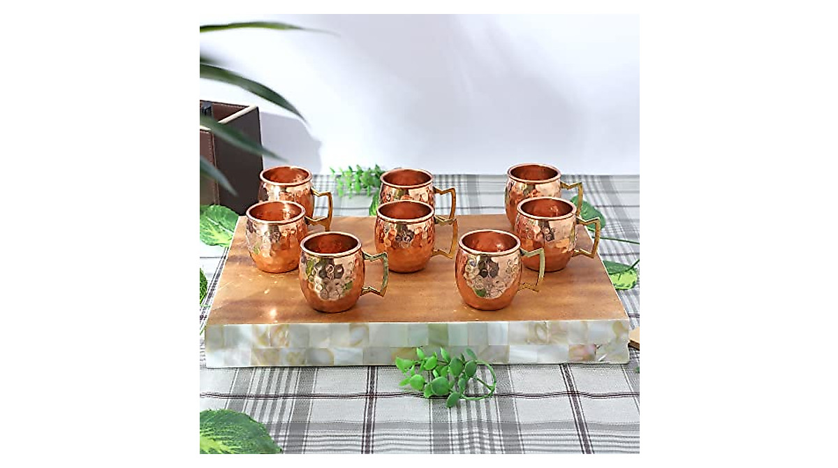 Authentic 2 Oz Copper Mini Moscow Mule Mug Set
