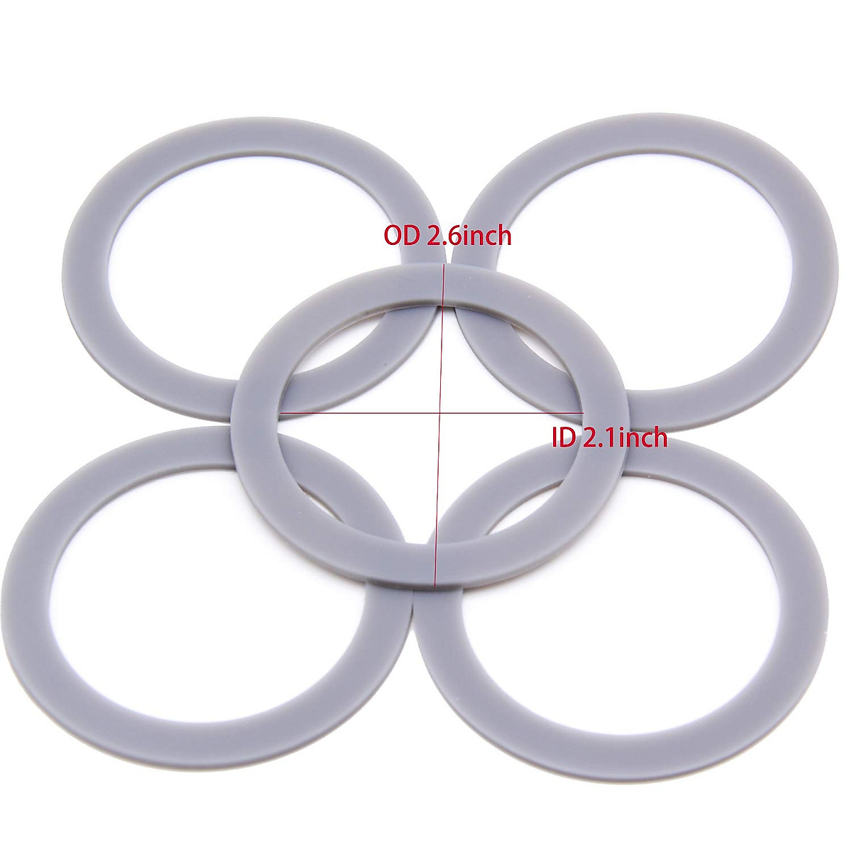 Blender Rubber Gasket 2.6inch Include 8 Packs O Ring Seal, Replace Part 132812-07, Fit for Models BL5000-08 BL1900 BL3900 BL4900 BL5000 BL5900 BL6000