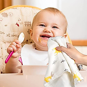 10 Pieces Baby Burp Cloth 10 x 20 inches 6 Layer Soft Absorbent Muslin Newborn Towel for Baby Shower Machine Washable, for Sensitive Skin Baby (Floral Pattern)