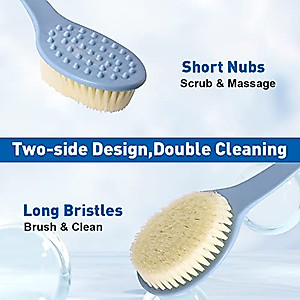 zxbaers Back Brush for Shower, 2 Pack Bath Brush Long Handle with Medium Stiff Bristles, Back Scrubbers for Use in Shower Men & Women Body Exfoliating Bath or Dry Brush