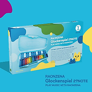 RAONZENA Professional Xylophone 25note, Glockenspiel,Xylophone for kids,Xylophone for gift,Glockenspiel that learns the basics of music (27note rainbow)