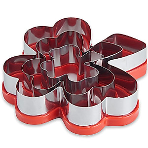 3 Pcs Clover Cookie Cutter Set 4.1" 3" 1.8", St. Patrick's Day Irish Shamrock Holiday Stainless Steel Cookie Cutter, Coated with Soft PVC for Protection